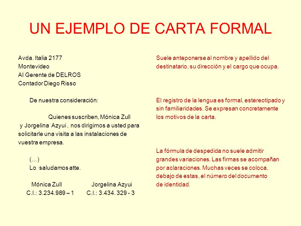 Escribir Carta Formal
