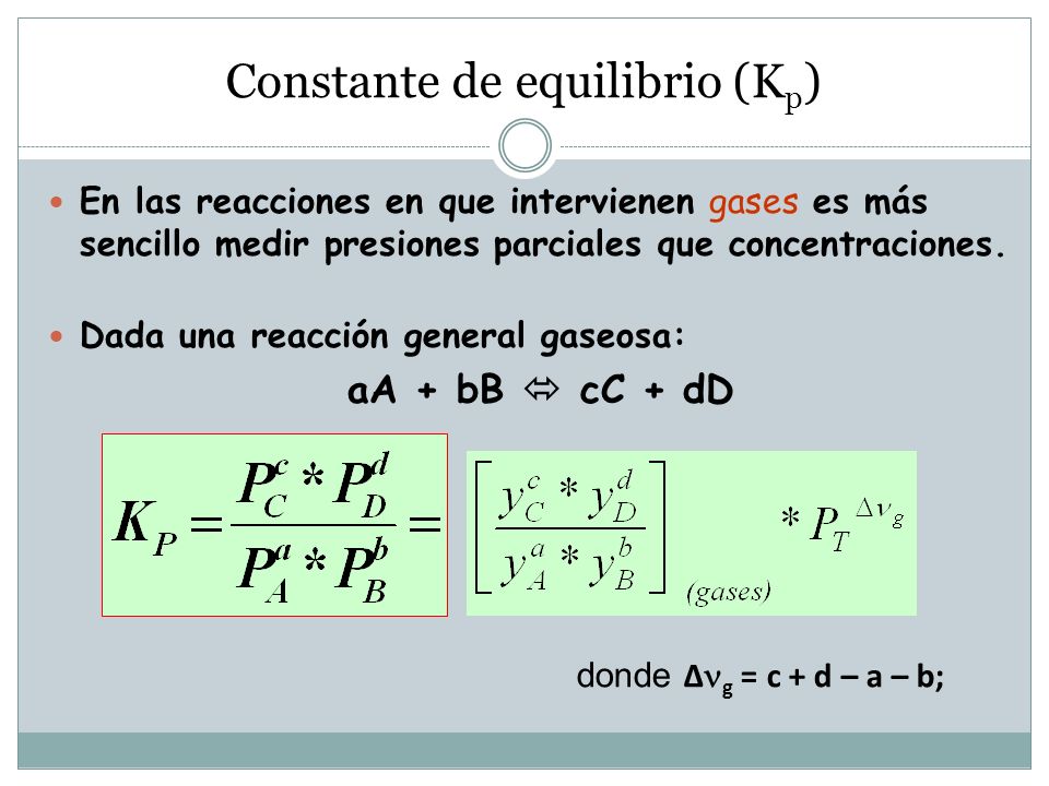 Equilibrio En Función De Las Presiones Parciales Ppt Descargar