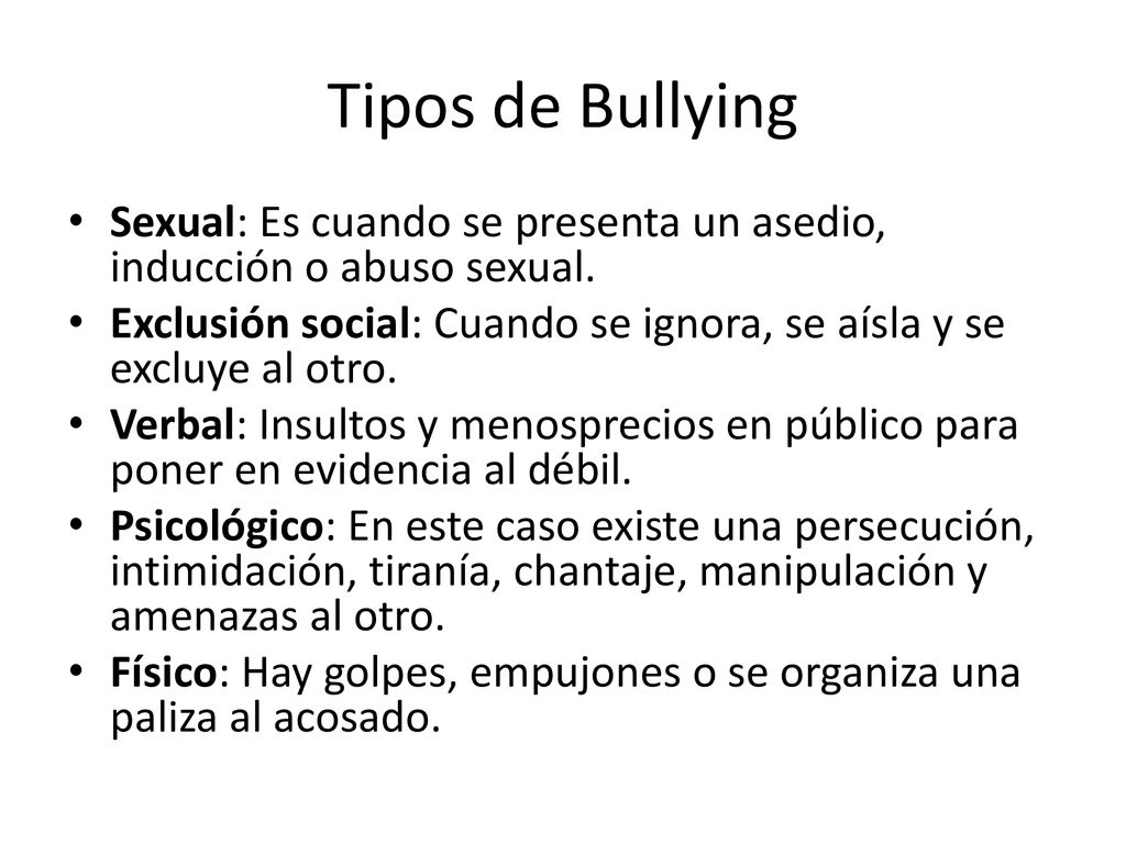 Tipos De Bullying Alexis Hernandez Ppt Descargar