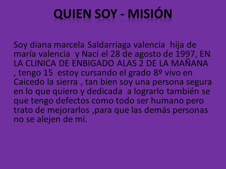 Ejemplos De Quien Soy Para Un Proyecto De Vida Nuevo Ejemplo