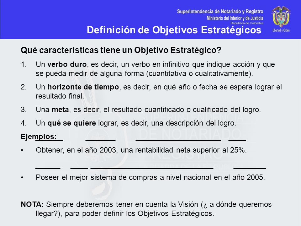 DefiniciÓn De Objetivos EstratÉgicos Ppt Descargar