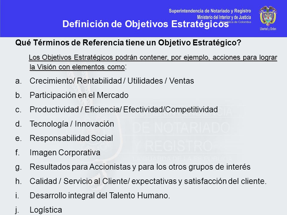 DefiniciÓn De Objetivos EstratÉgicos Ppt Descargar