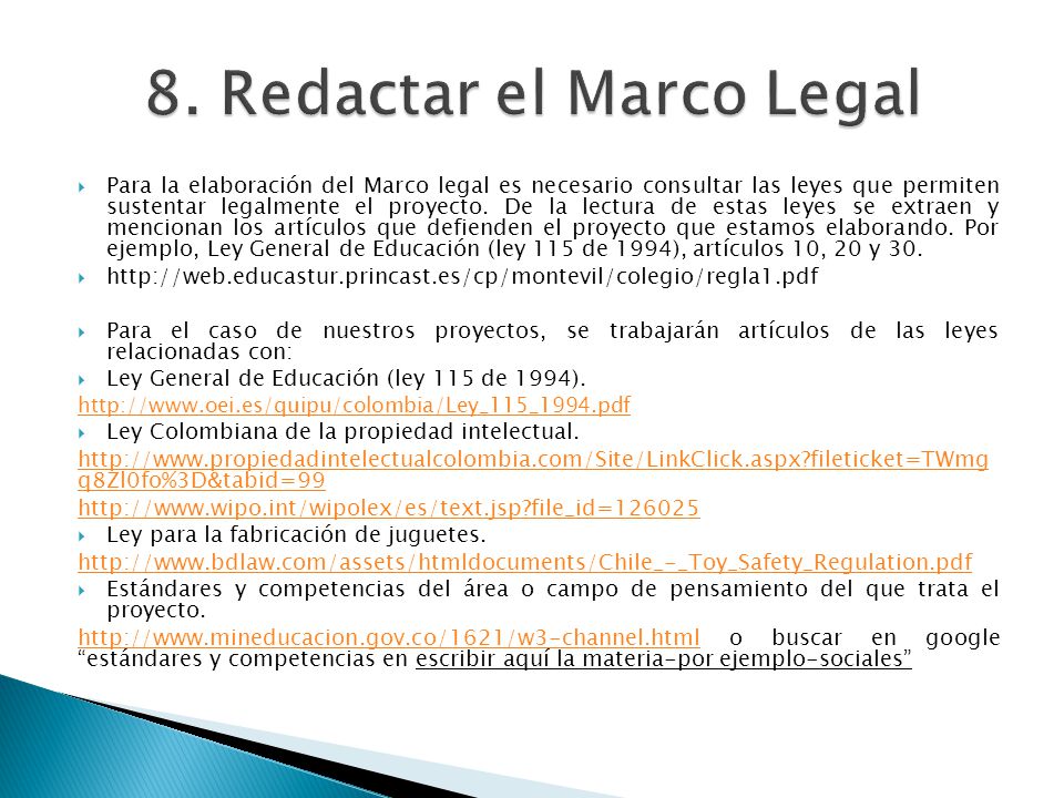 Ejemplo De Un Marco Legal De Un Proyecto - Image to u Ejemplo De Un Marco Legal De Un Proyecto - Image to u