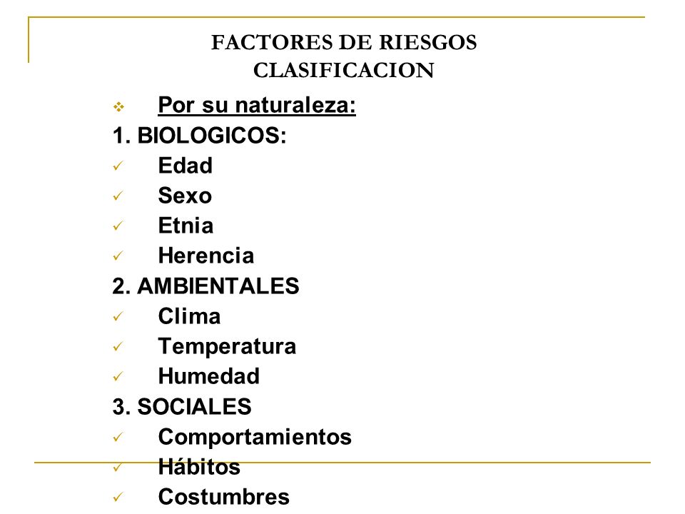 Clasificacion De Factores De Riesgo - ajore Clasificacion De Factores De Riesgo - ajore